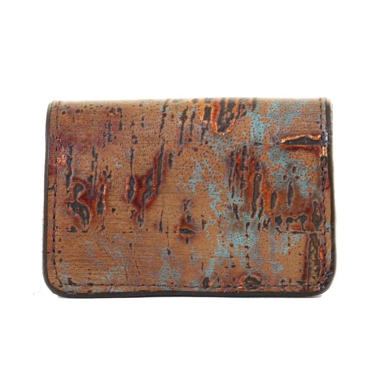 BUS106 - Copper Turquoise Patina Business Card Holder - Double J Saddlery