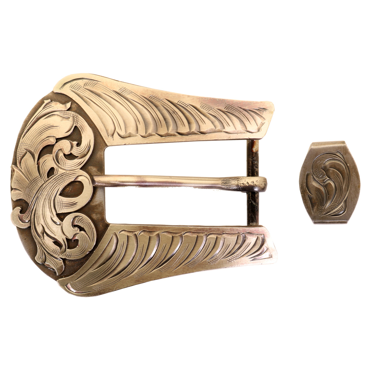 BS201A - Antique Silver Floral Overlay Buckle Set – Double J Saddlery