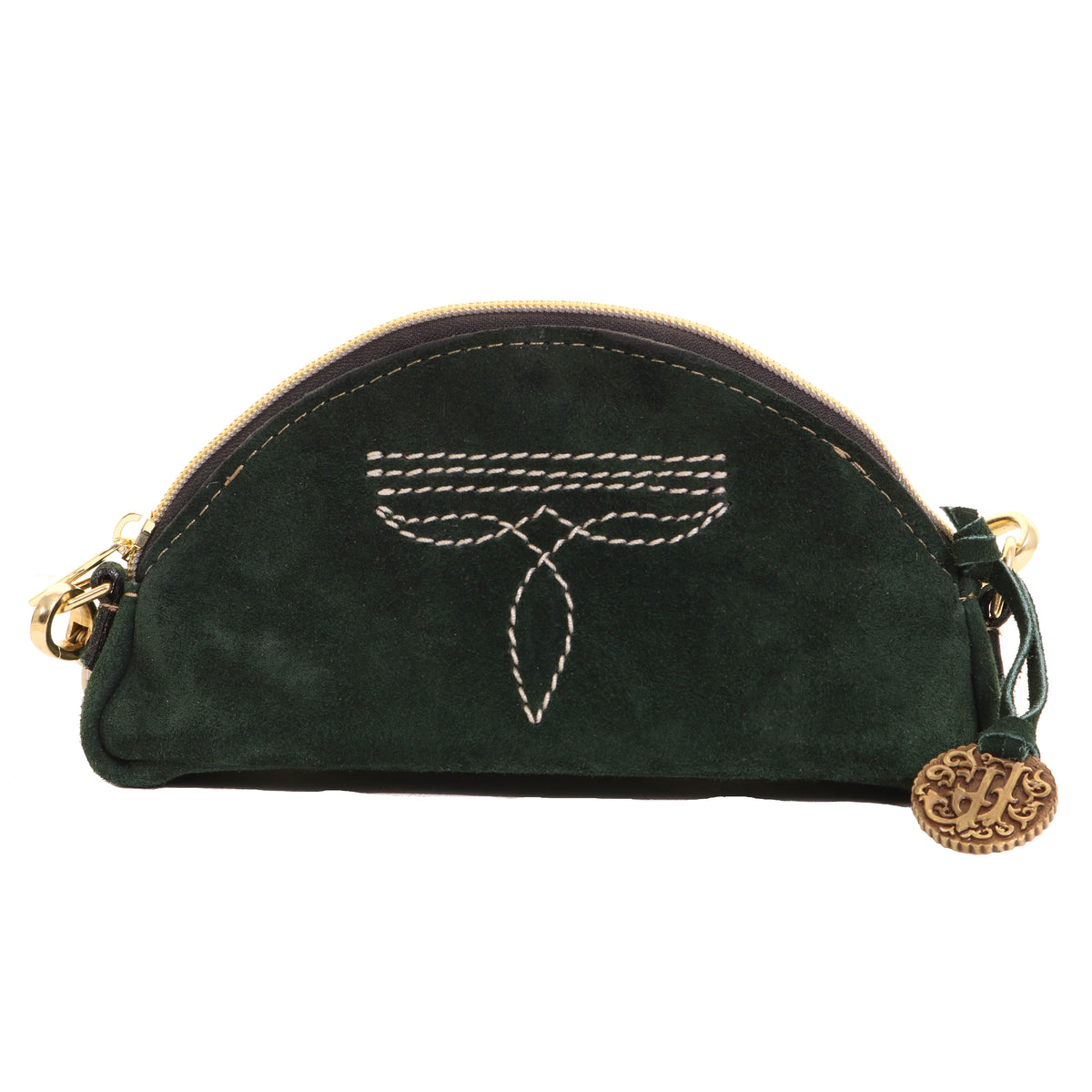 TC02 - Forest Green Suede Taco Clutch - Double J Saddlery