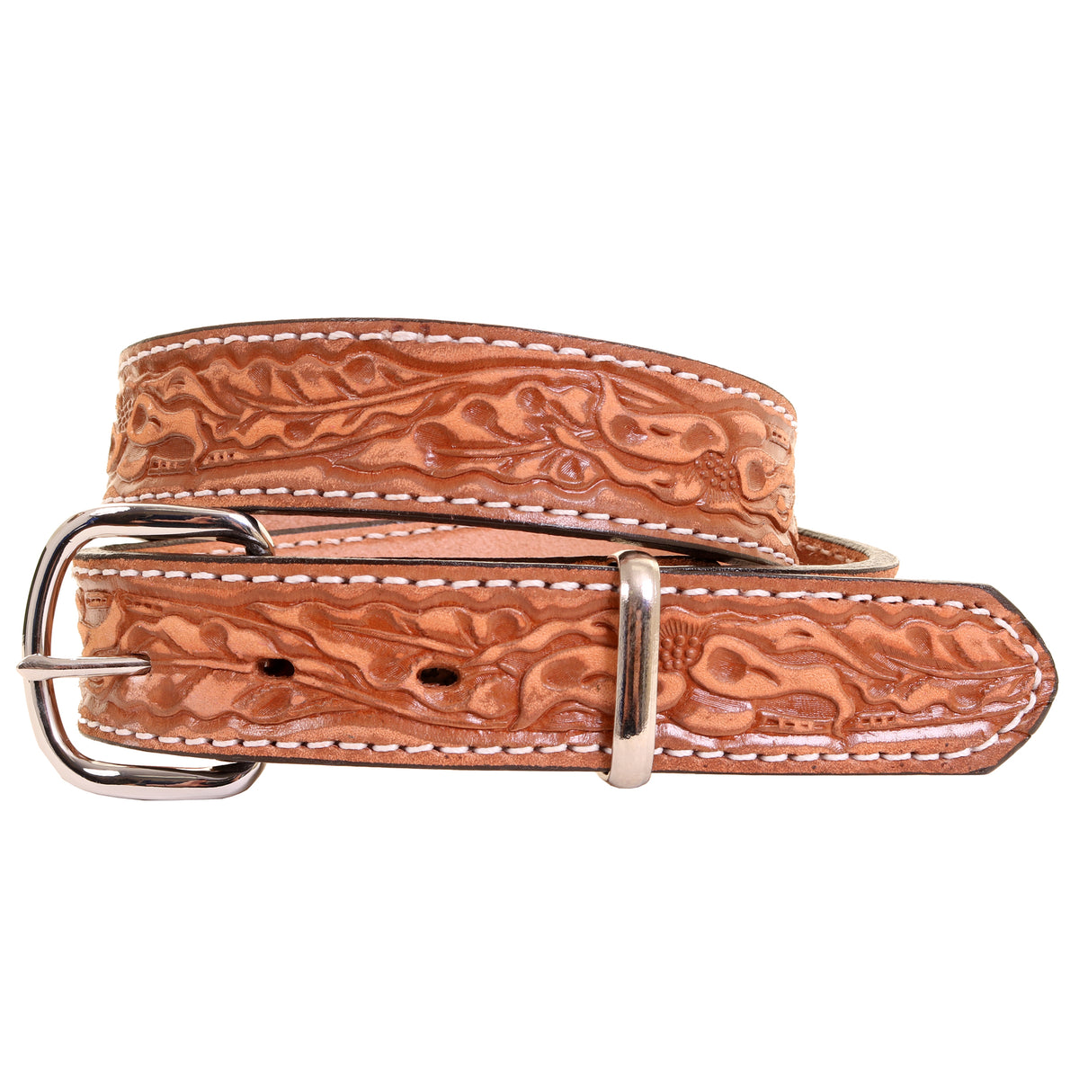 KB41/WHITE - Floral Tooled Kids Belt – Double J Saddlery