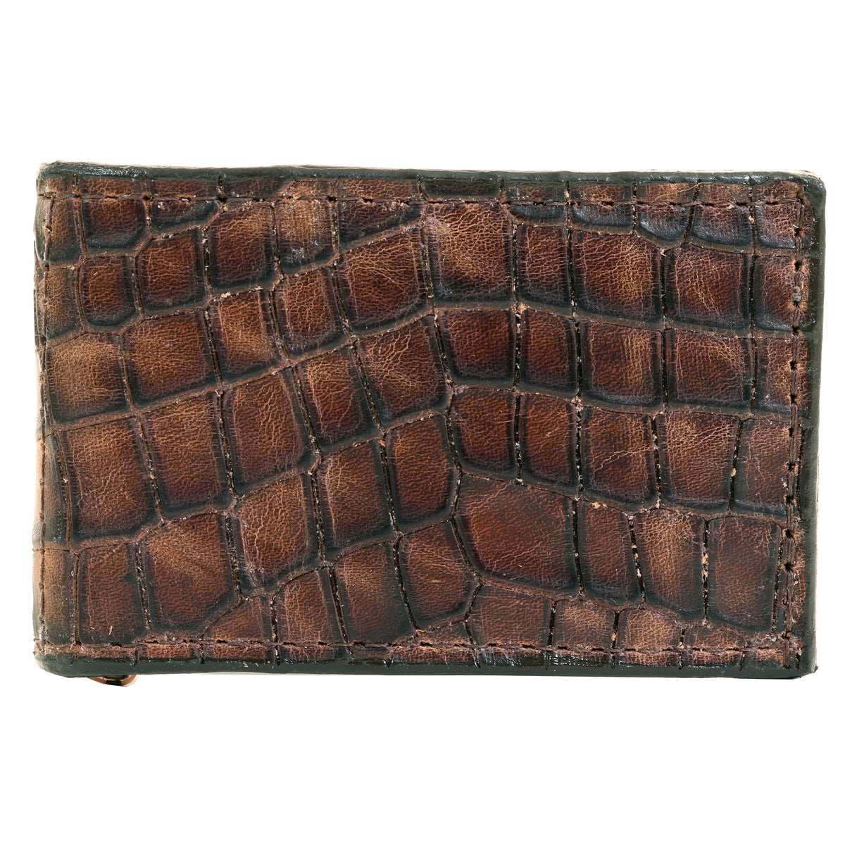 MC187 - Brown Vintage Gator Print Money Clip – Double J Saddlery