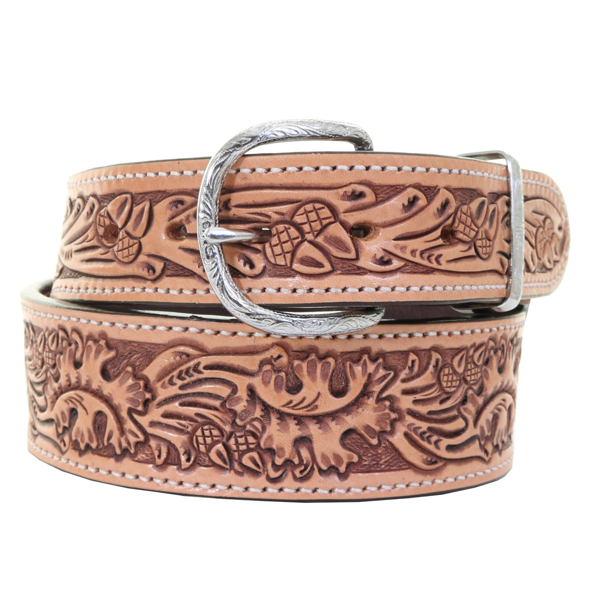 B1233 - Acorn Pin Oak Leaf Belt - Double J Saddlery
