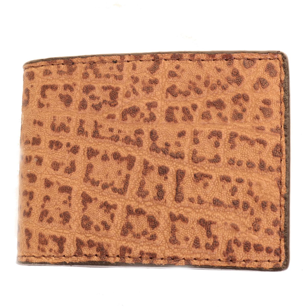 BF76 - Safari Tan Elephant Print Bifold Wallet - Double J Saddlery