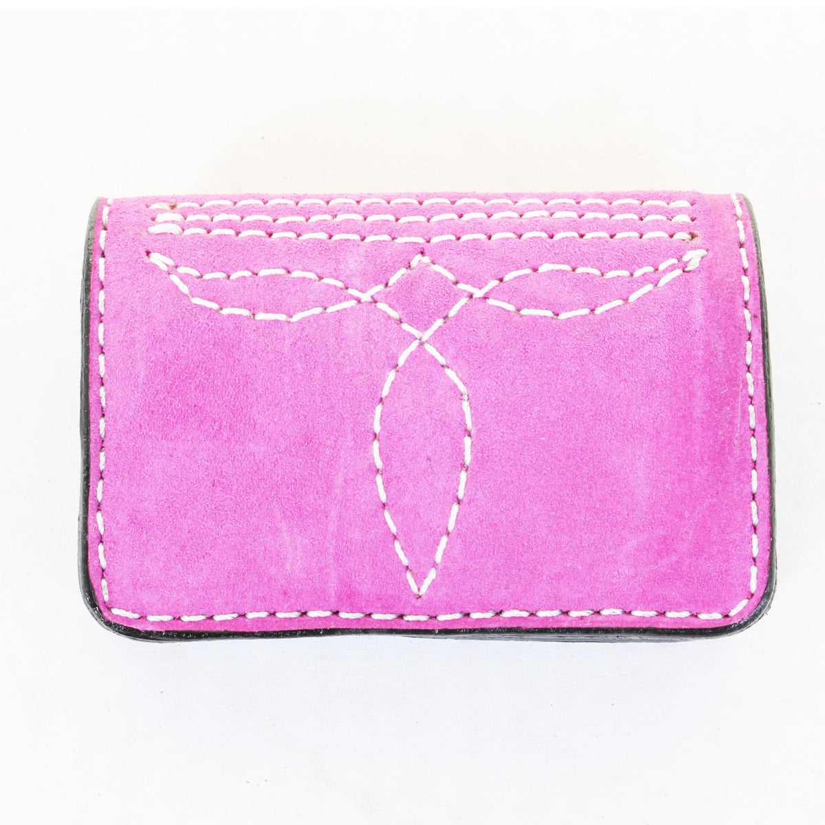 BUS110 - Hot Pink Suede Business Card Holder - Double J Saddlery