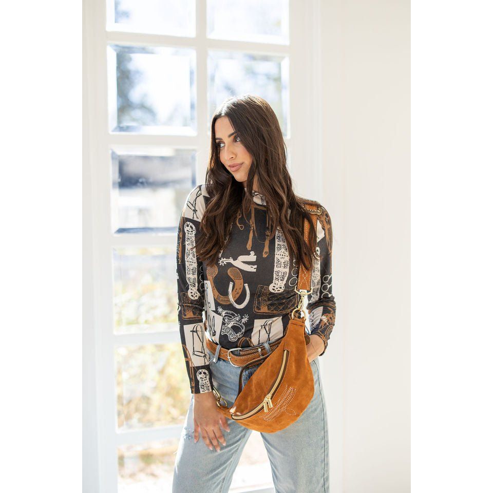 FS03 - Toast Suede Fanny Sling - Double J Saddlery