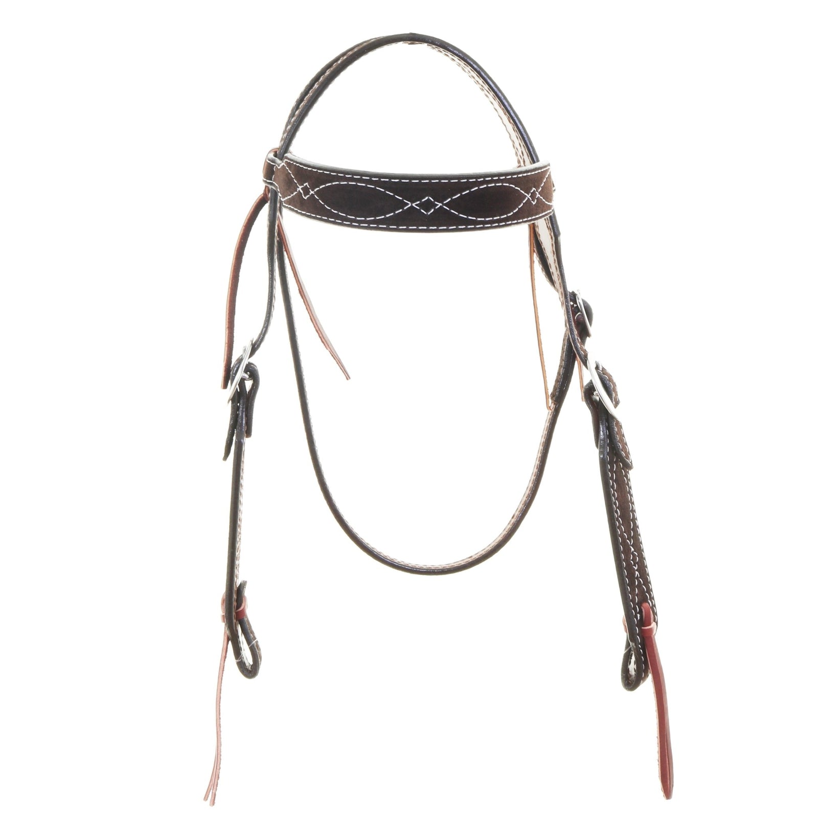 H1283BRW - Brown Suede Headstall - Double J Saddlery