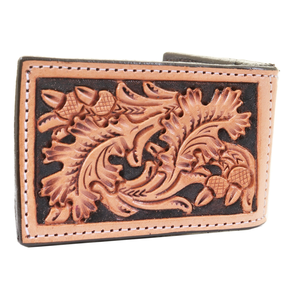 MC180- Natural Leather Money Clip - Double J Saddlery