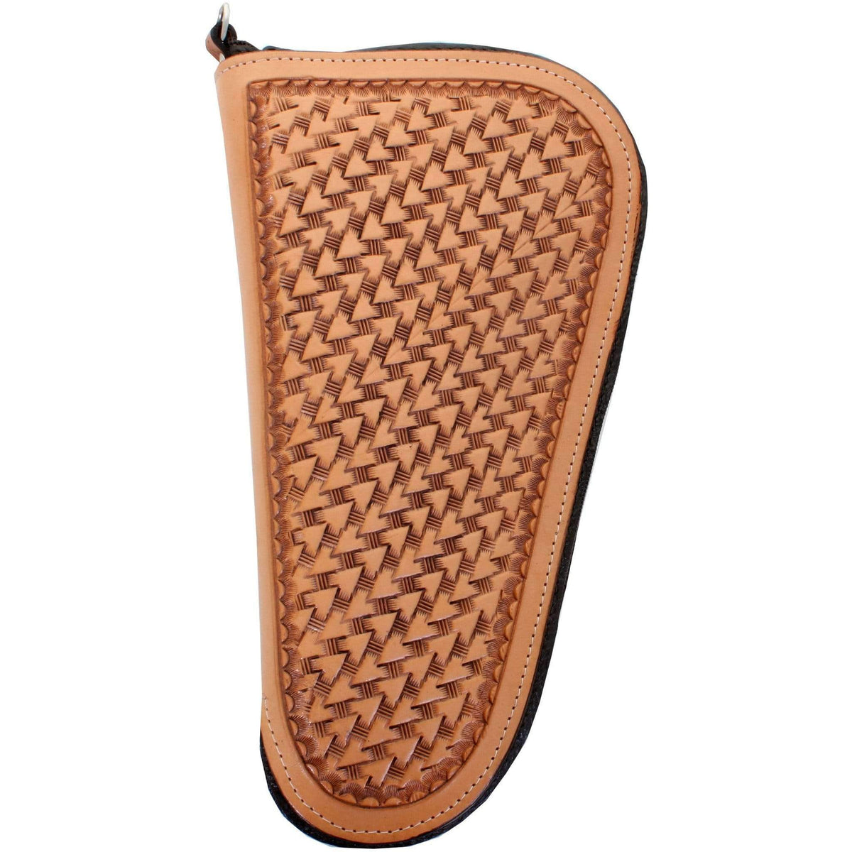 GCS42 - Natural Leather Tooled Pistol Case - Double J Saddlery