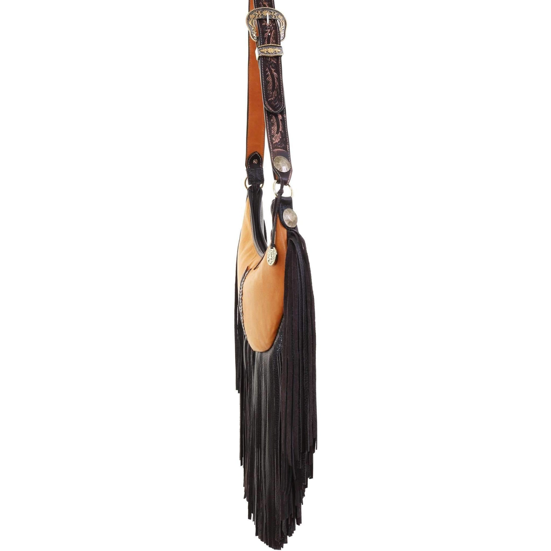 HMH17 - Buckskin V Design Hobo Bag - Double J Saddlery
