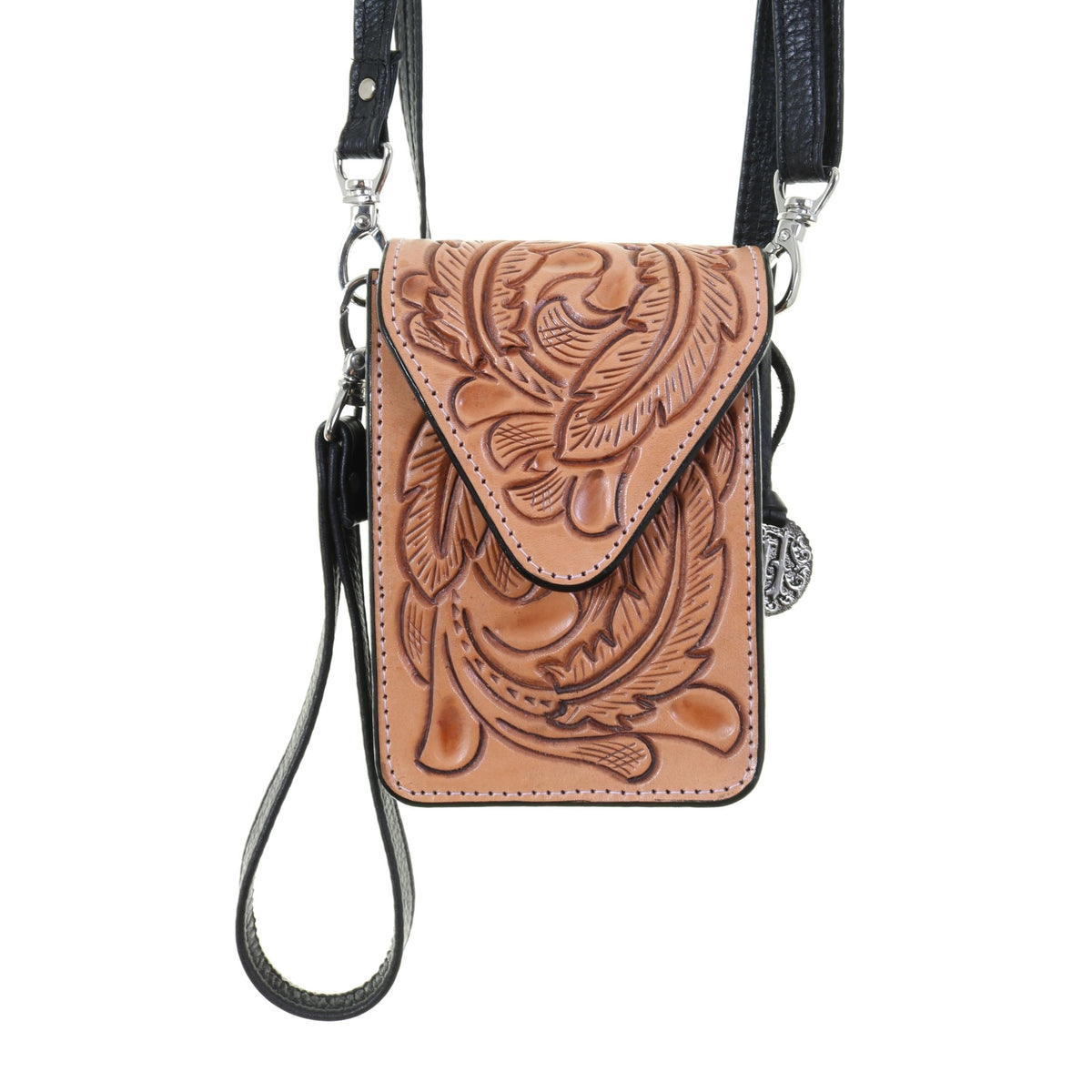 NSP19 - Natural Tooled Stadium Purse - Double J Saddlery