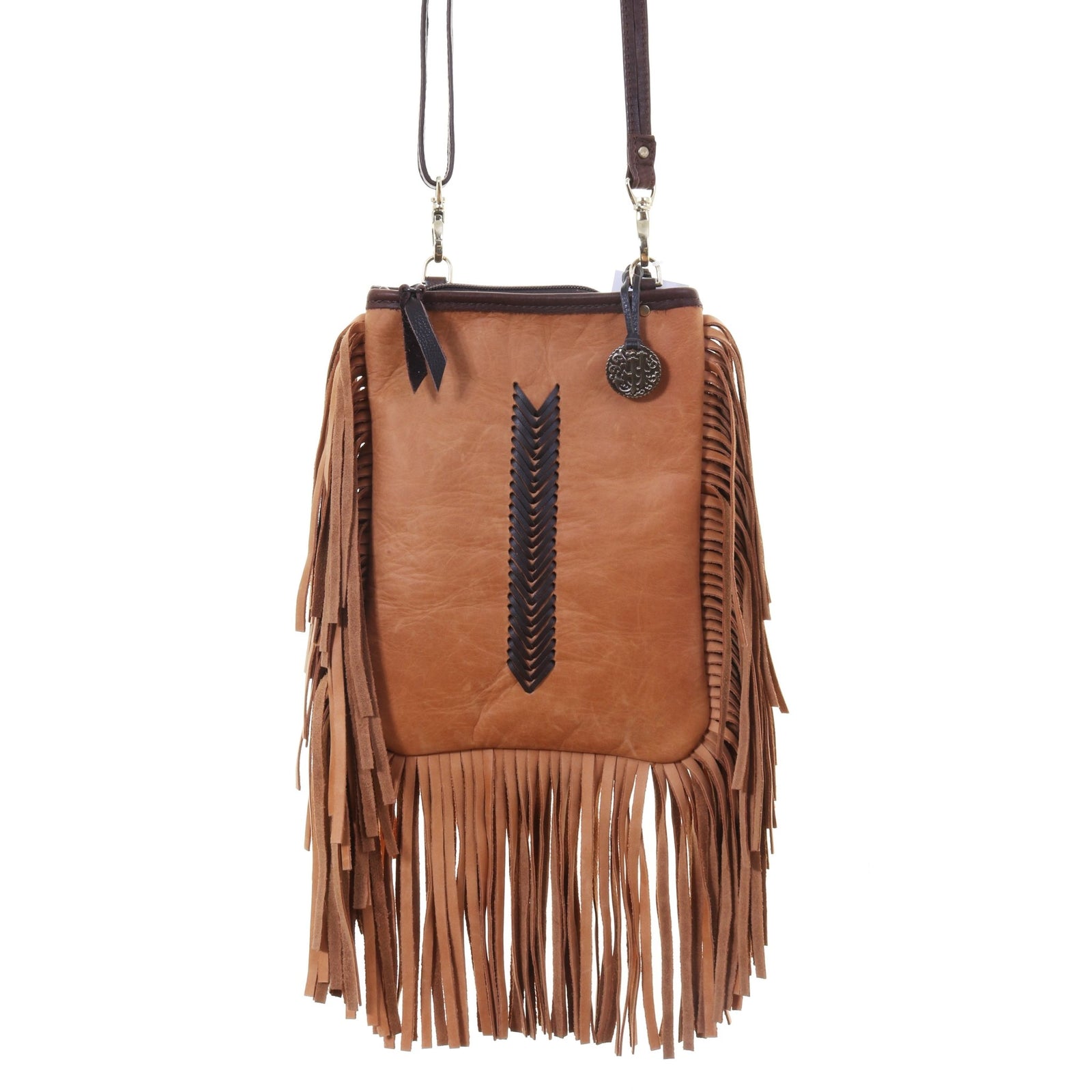 PP54 - Buckskin V Design Pouch Purse - Double J Saddlery